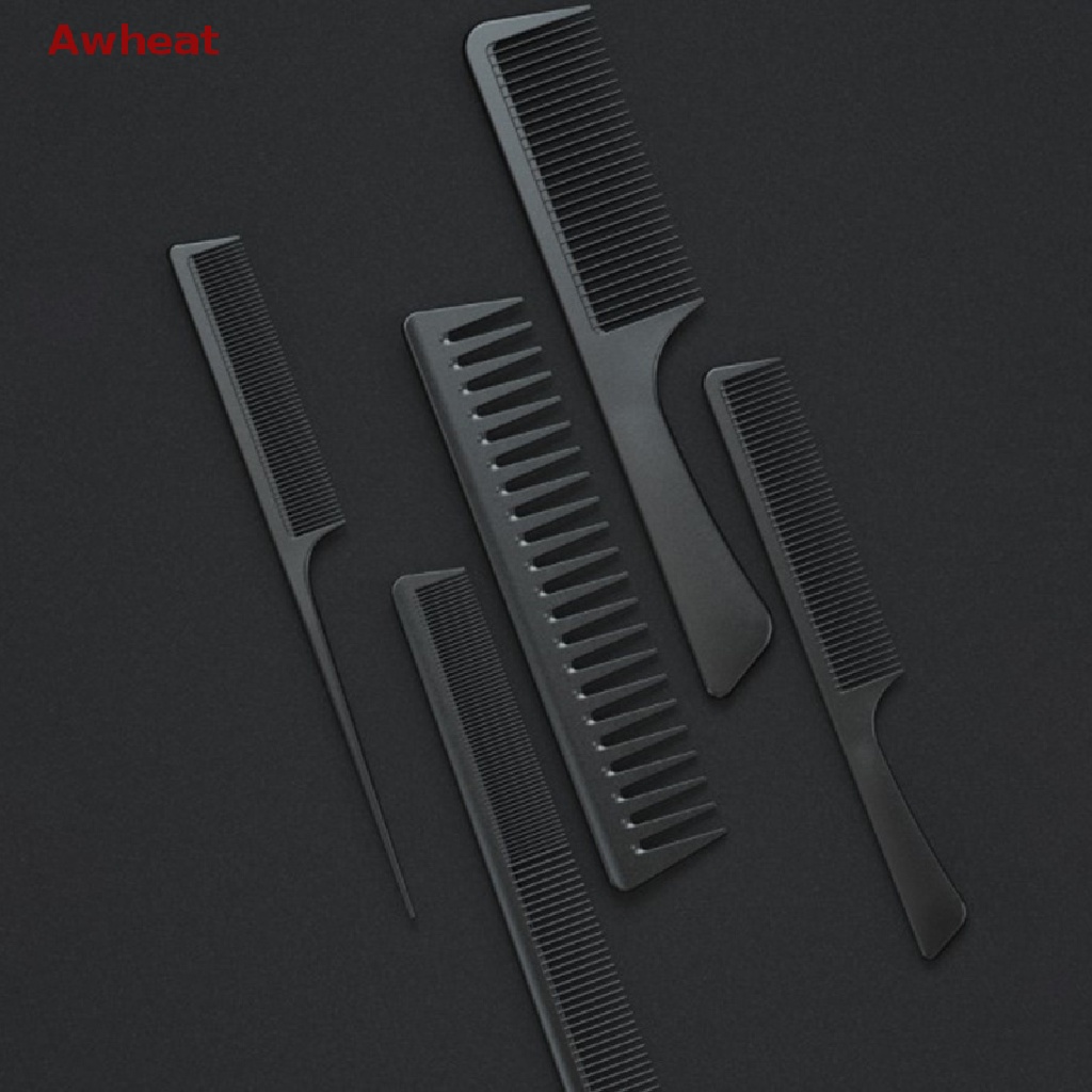 Awheat Carbon Fiber Comb Set Professional Hair Tail Comb Salon Cutg ...