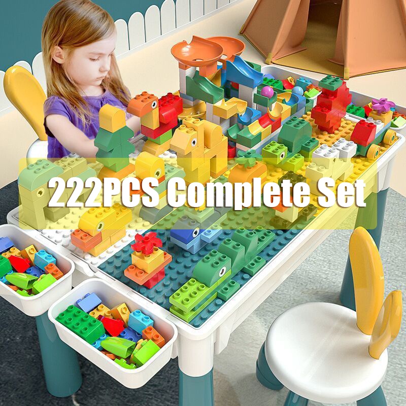 Multifunctional block table and chairs toys set building blocks for ...