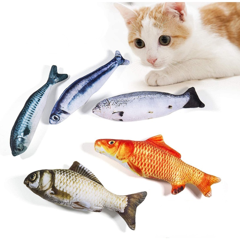 pet plush toy cat fish toy catnip interactive chew toys | Shopee ...