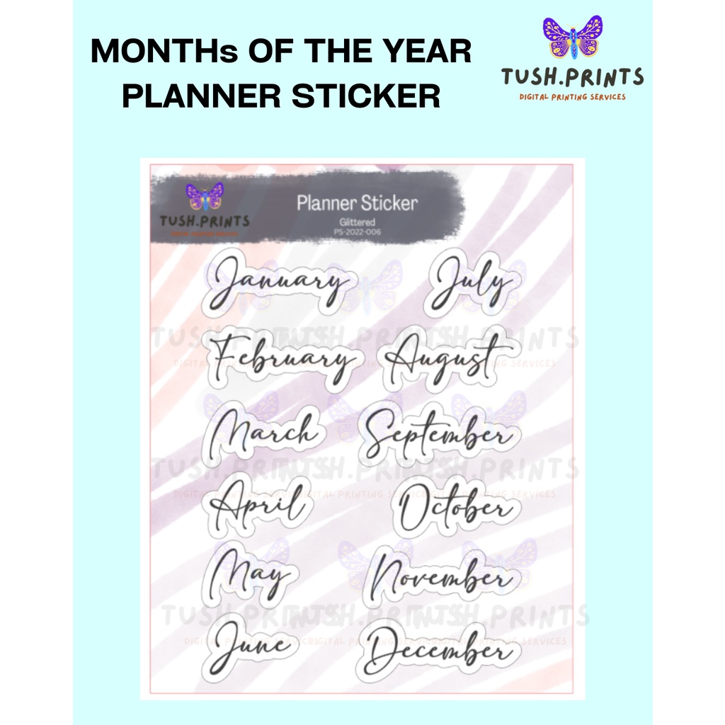 PLANNER STICKER: MONTHS OF THE YEAR | Shopee Philippines