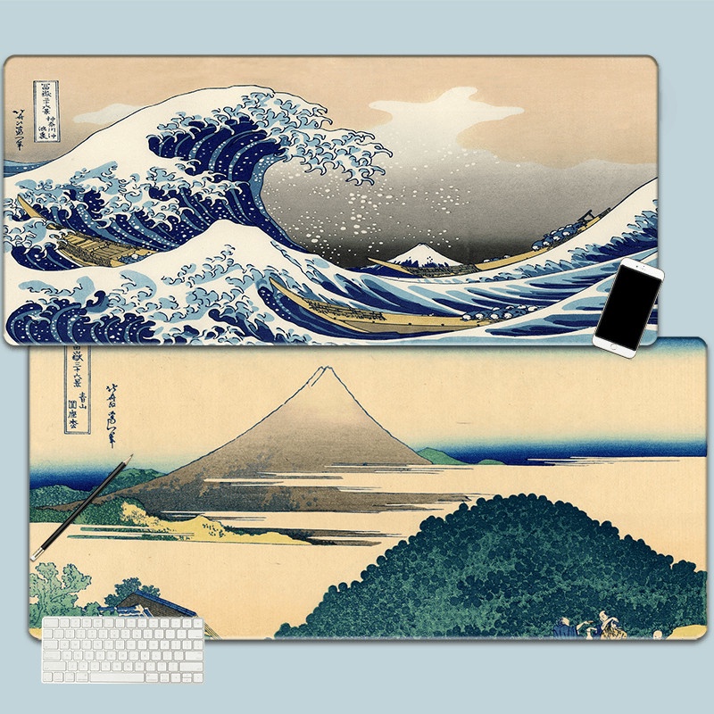 Oversized Seaming Japanese Style Katsushika Hokusai Ukiyo-E Kanagawa ...