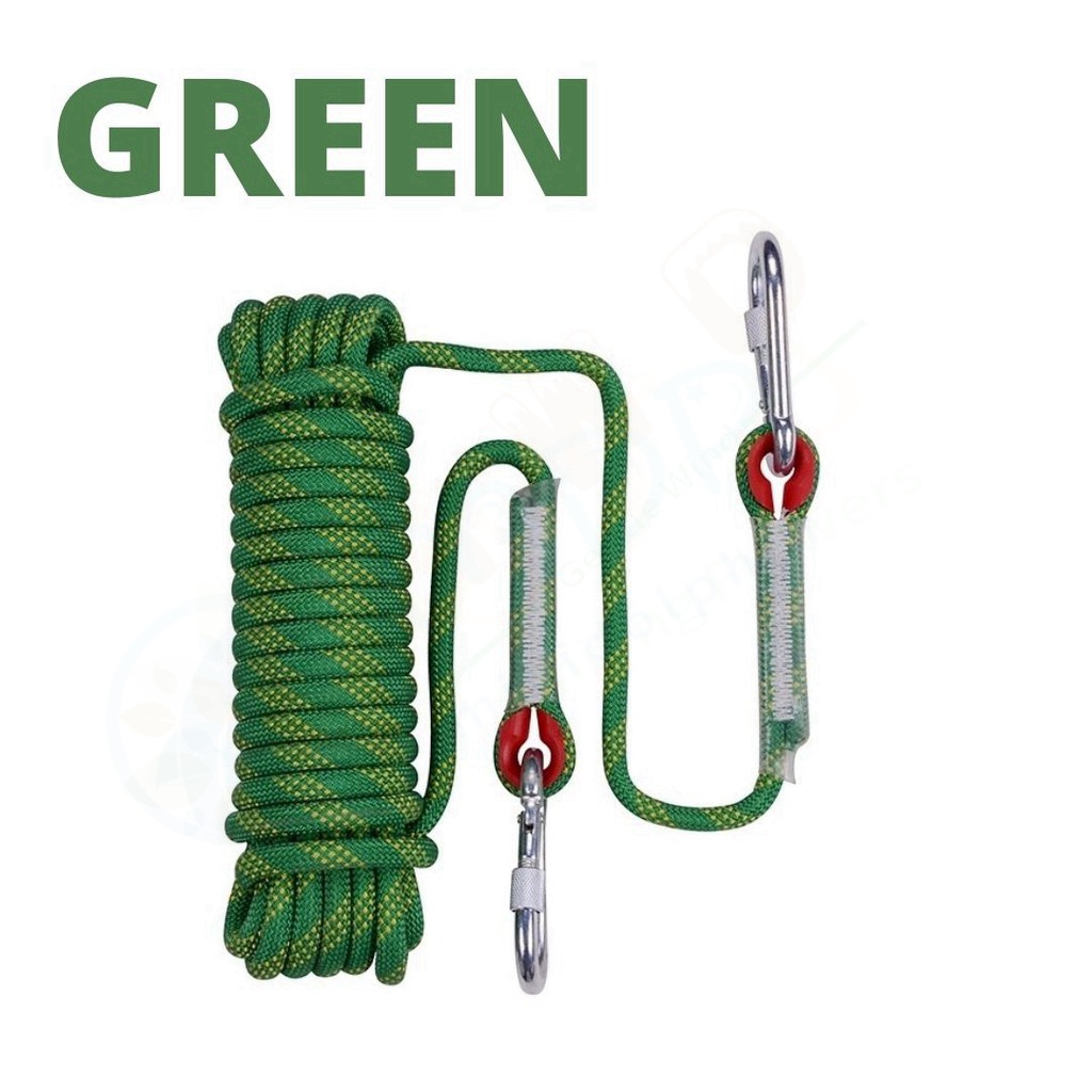 Climb Rope 12mm DOUBLE HOOK Camping Tool outdoor Camping Climb Paracord ...
