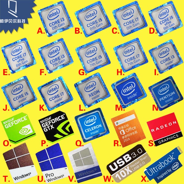 [Stickers] Original 6 7 8th Generation intel i3 i5 i7 Saiyang Strong ...