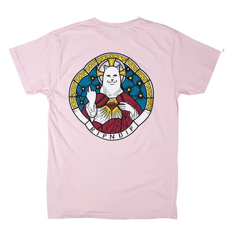 RIPNDIP Stained Glass Short Sleeve T-Shirt Cat Middle Finger T champ ...