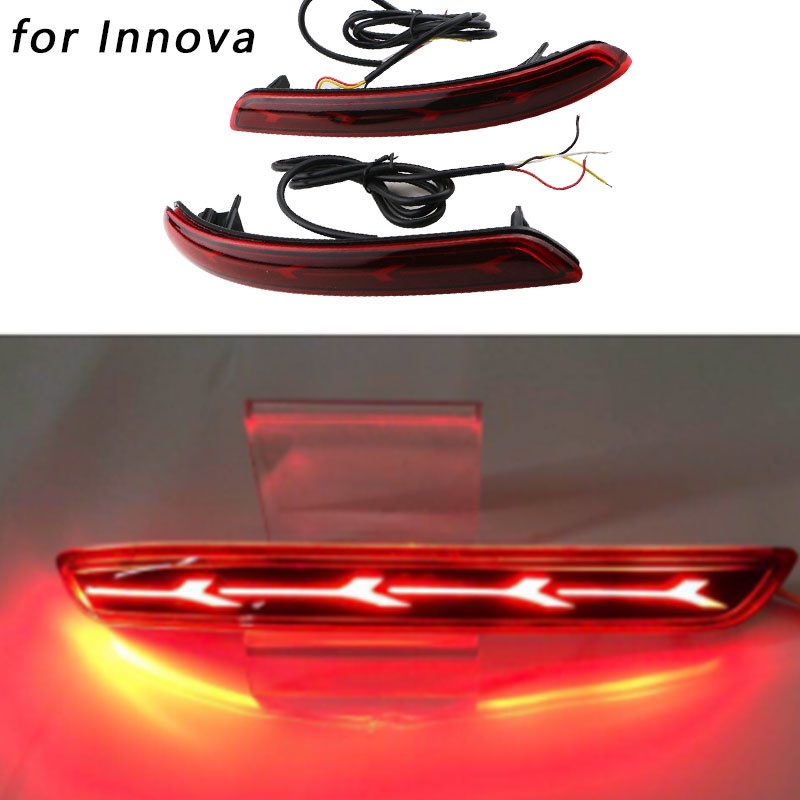 1 Pair 3 Functions Rear Bumper Light Lamp for Innova Crysta 2016-2019 ...