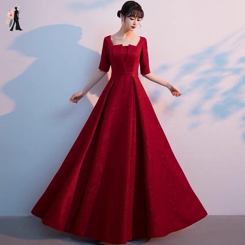 Party dress Christmas Red formal elegant New chorus performance costume ...