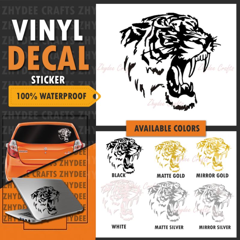Tiger Vinyl Decal 100% Waterproof for Motorcycle/Car and More | Shopee ...