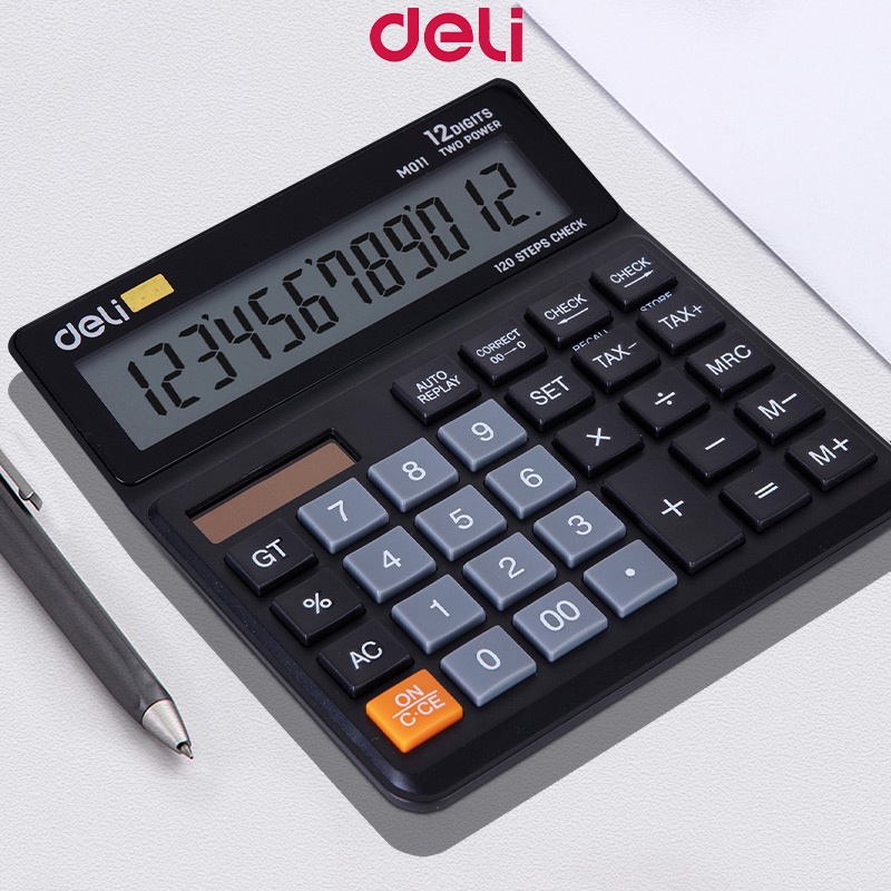 Deli Big Display Electronic Calculator Desk Calculator Office School ...