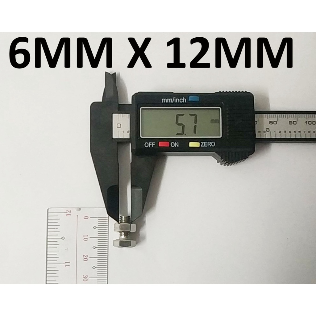 SS BOLT 6MM X 12MM WITH 1 PIECE NUT STAINLESS STEEL | Shopee Philippines