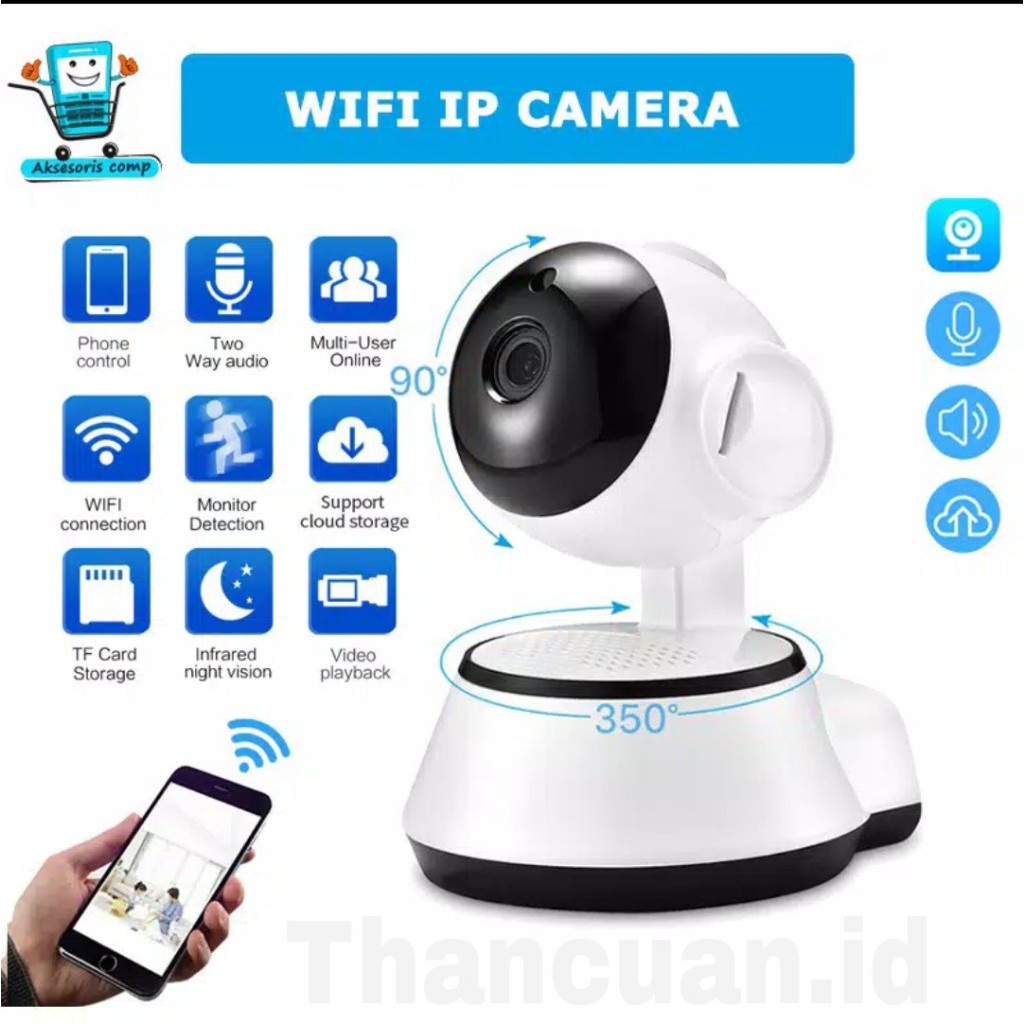 Ip Camera Wifi FREE SD CARD 16GB CCTV V380 Smart Wifi Camera HD960P Q6 ...