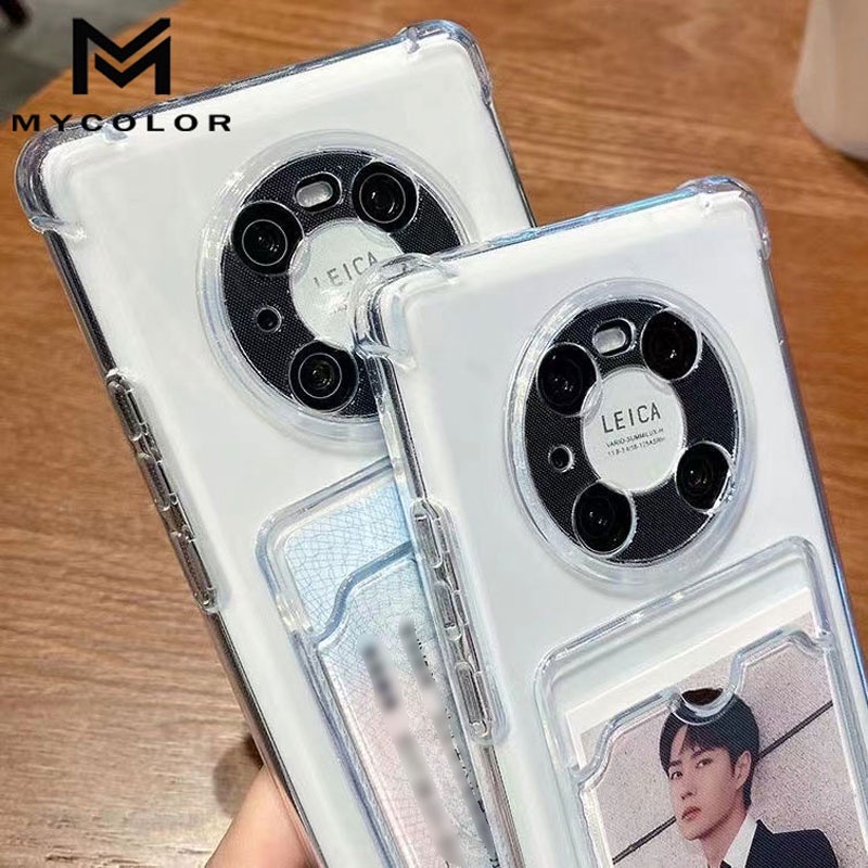 With Card Holder Shockproof Clear Phone Case Cases Casing For Huawei Mate 70 60 50 40 30 P60 P50 ...