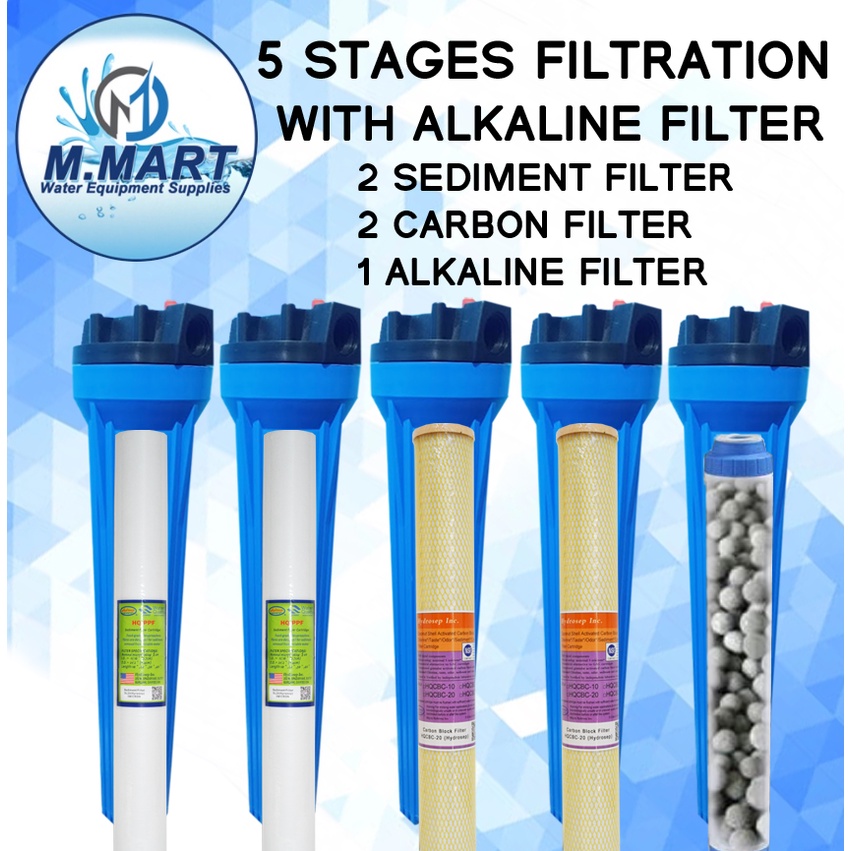 5 stages filtration with alkaline filter all bluehousing 20inches x 4 ...