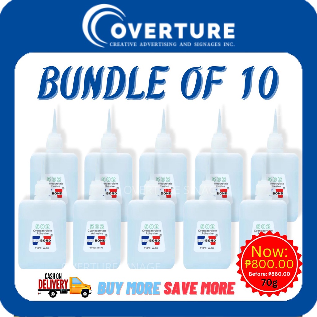 Bundle of 10 EVO BOND Cyanoacrylate CYNO Adhesive Acrylic Glue Shoe DIY ...