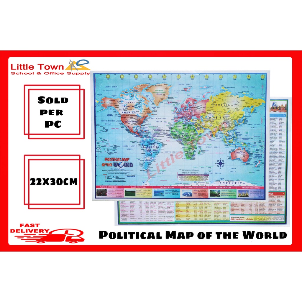 Chart Map / Political Map of the World | Shopee Philippines