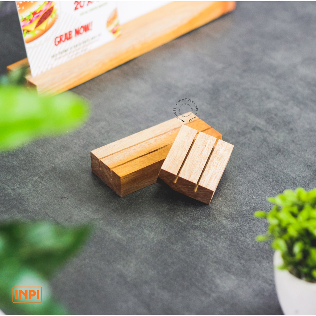 KAYU Wooden Stand Placemat Menu Clamp Paper Card Holder - INPI | Shopee ...