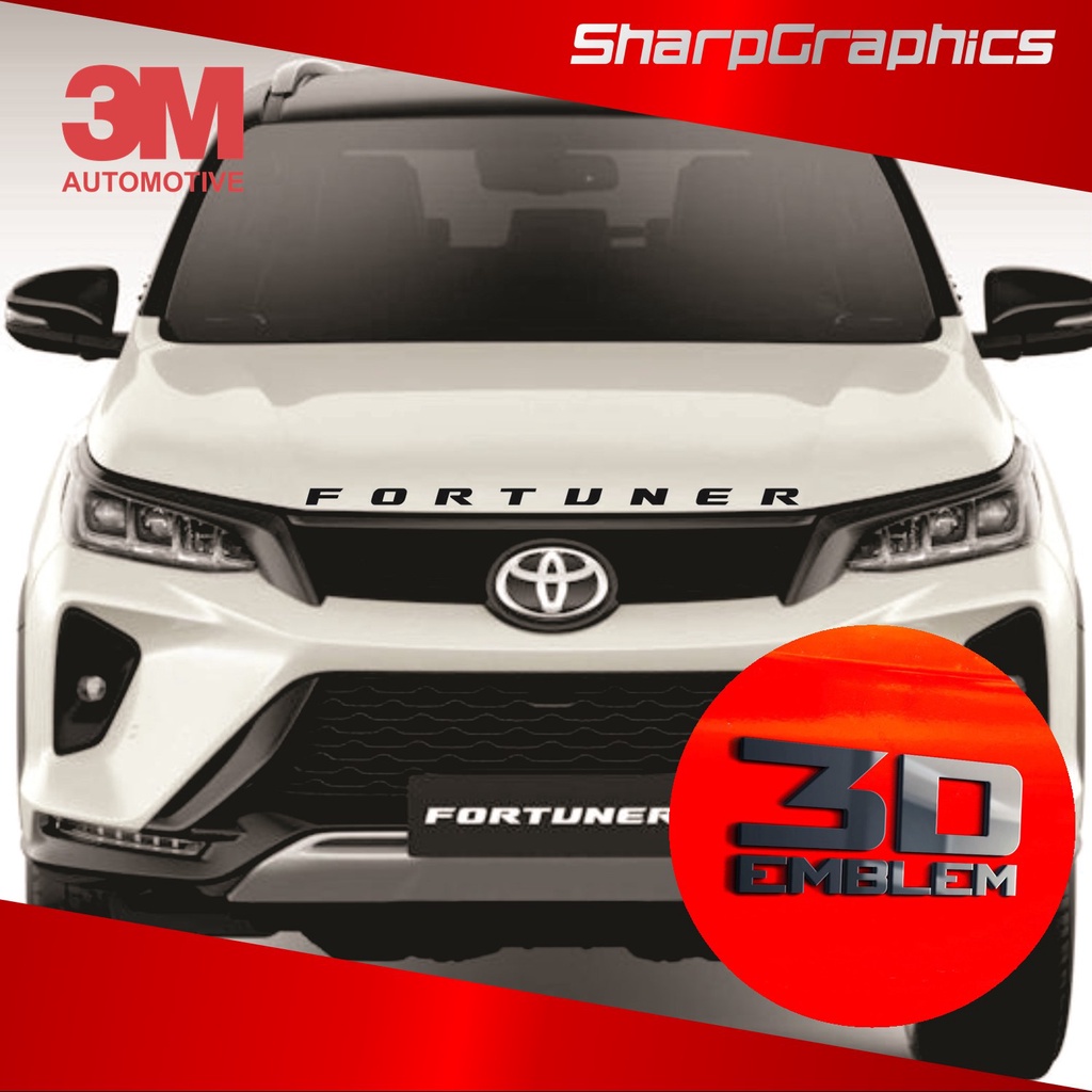 Toyota Fortuner Matte Glossy 3D Hood Emblem Set | Shopee Philippines