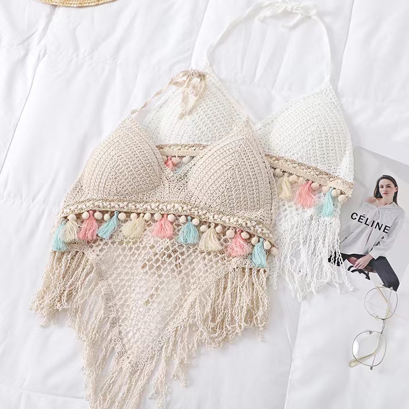 [SportsSpace] Bohemian Ethnic Style Sexy Small Camisole Tassel Lace-Up ...