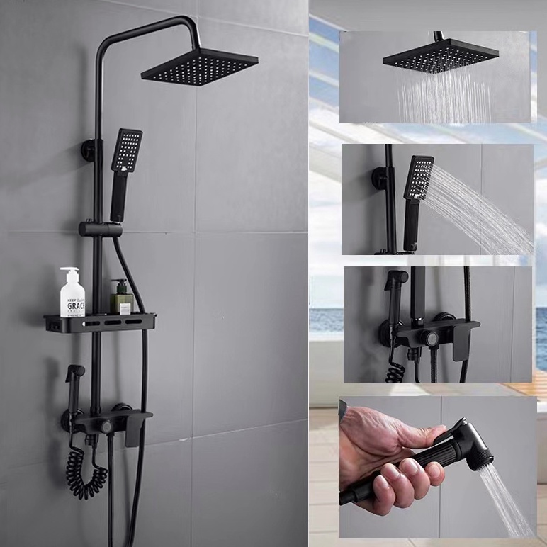 304Shower Set 4 in1 Stainless Steel Bathroom Booster hot and cold water ...