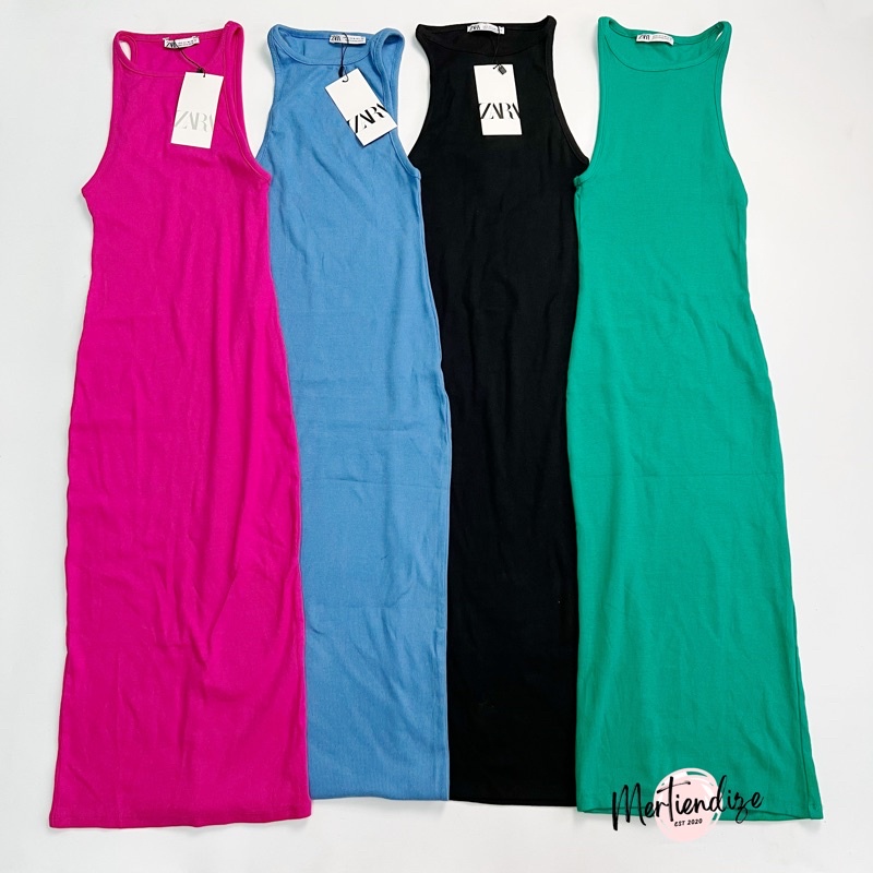 Zara Ribbed Bodycon Dress (Full Length version) | Shopee Philippines
