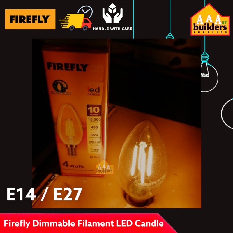 Firefly Dimmable / non-dimmable Filament LED Candle E14/E27 | Shopee ...