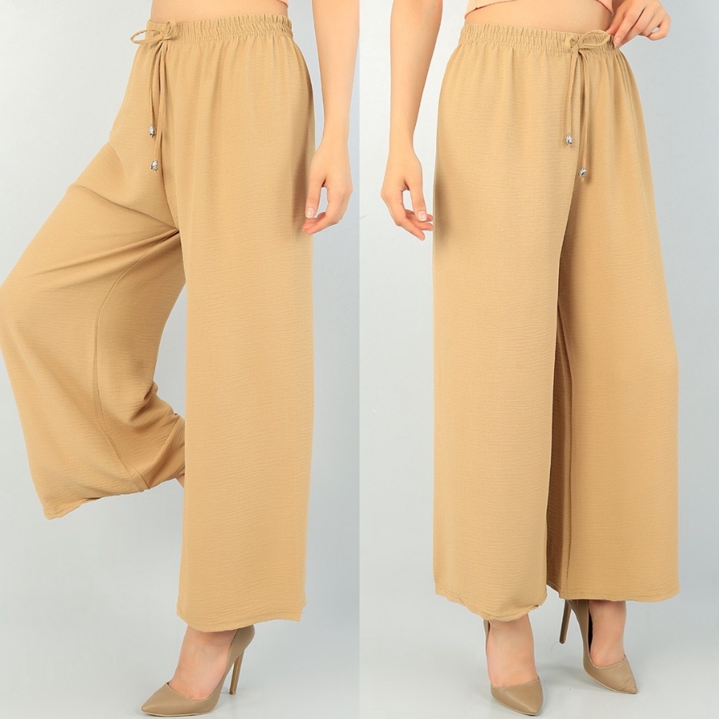 drawstring wide leg pants highwaist trouser for women plain casual ...