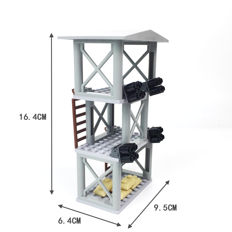 2 color Suspension bridge Single drawbridge Sentry post Building Block ...