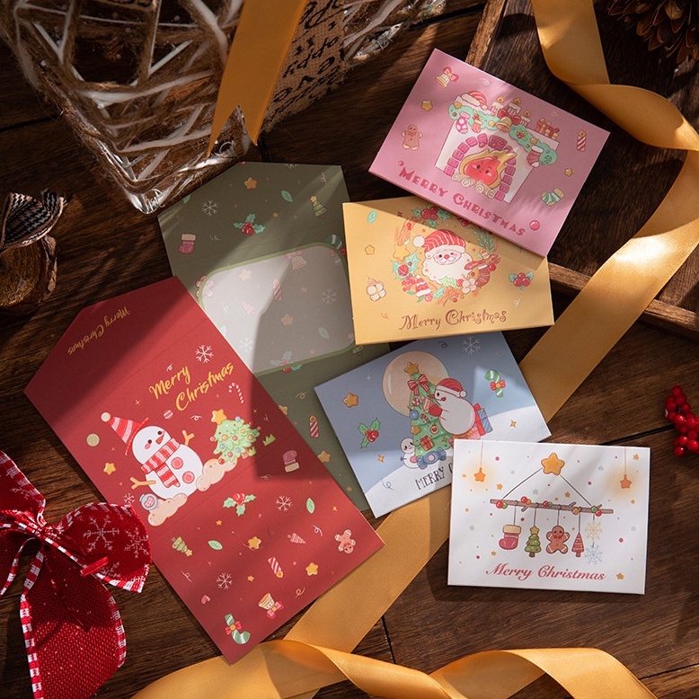 Christmas Gift Card Folding Greeting Cards Blessing Thank You Best ...