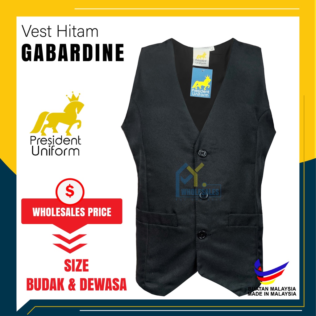 HITAM Supervisor Black VEST!!! Low And High School VEST/PV001 ...