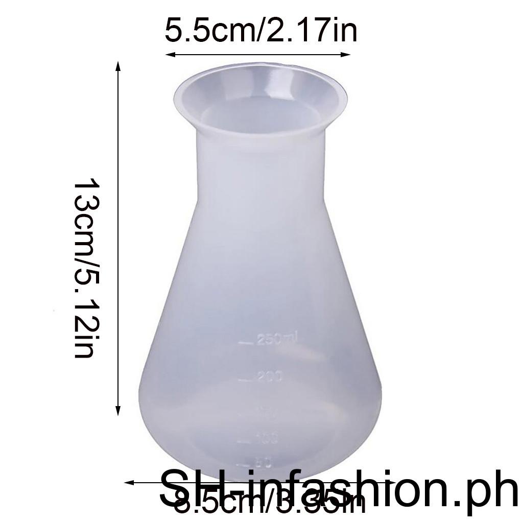Lab Plastic Conical Flask Transparent Scaled Cup Measurement Beaker ...