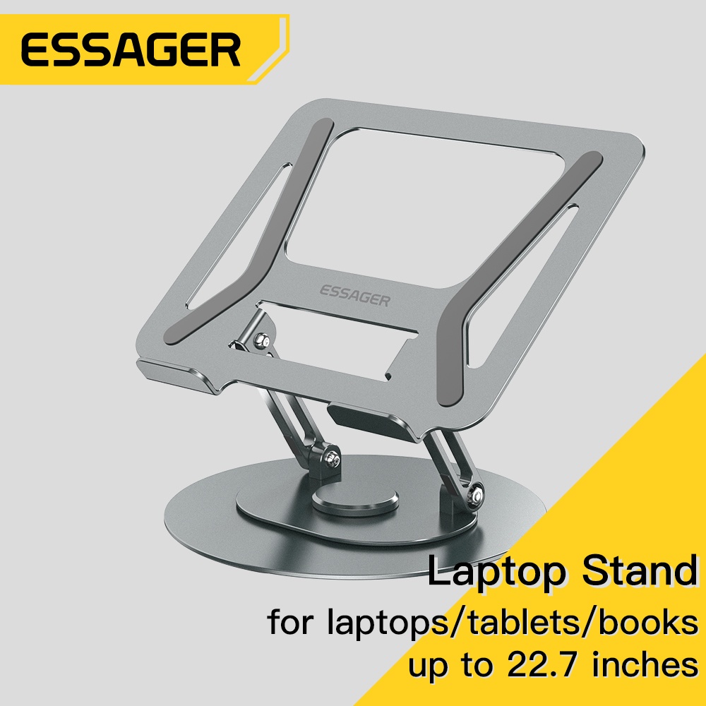Essager Aluminum Laptop Cooling Stand 360° Rotation Height Adjustment ...