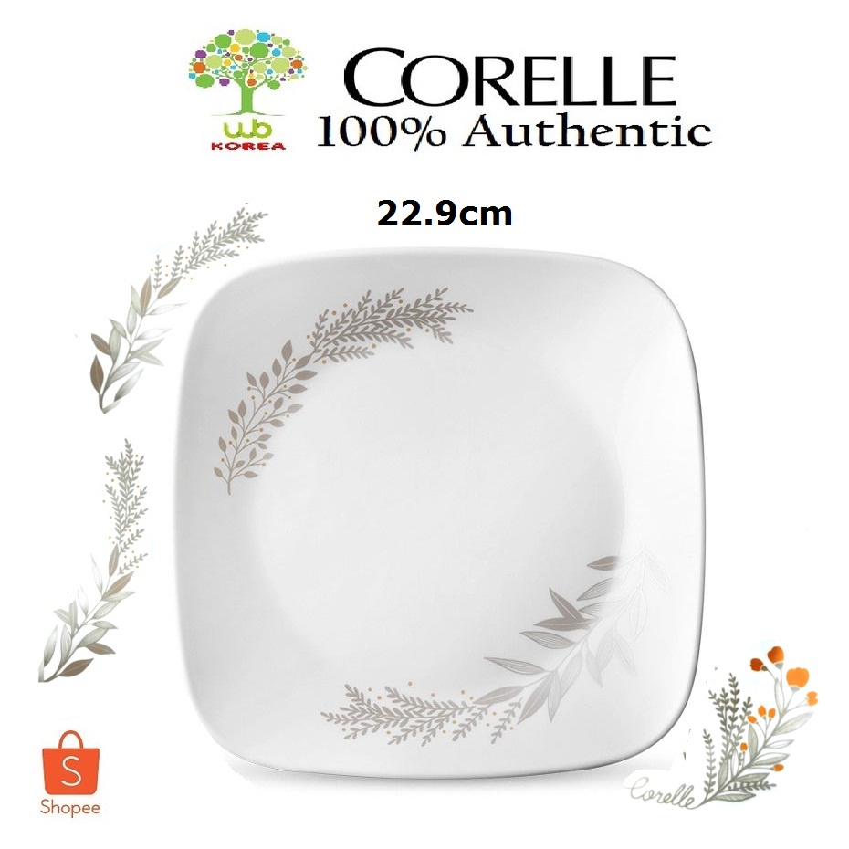 CORELLE Square Luncheon Plate 22.9cm Silver Crown | Shopee Philippines