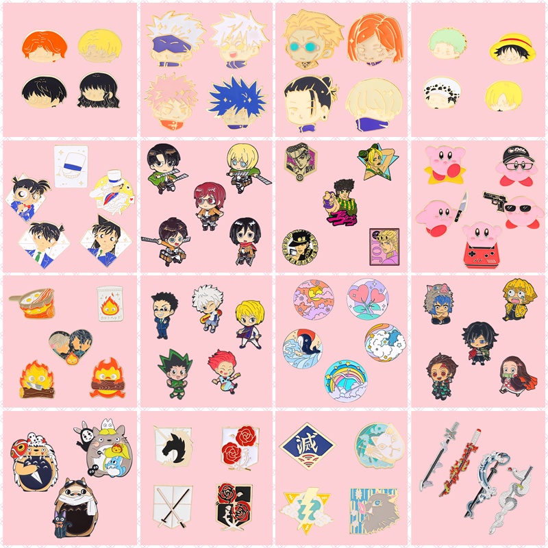 28 Style Anime Collection Enamel Pins Set Custom Cartoon Icon Brooch ...