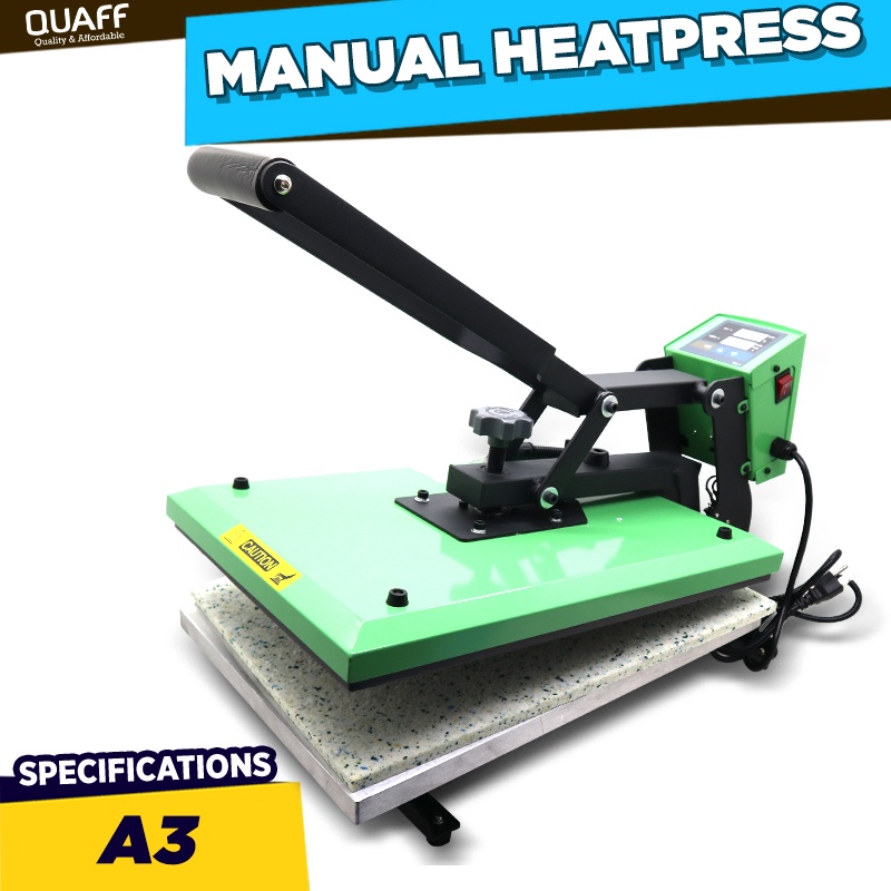CUYI & QUAFF Heat Press Machine A4 Size 38x38cm 15X15Inch - Flatbed A3 ...