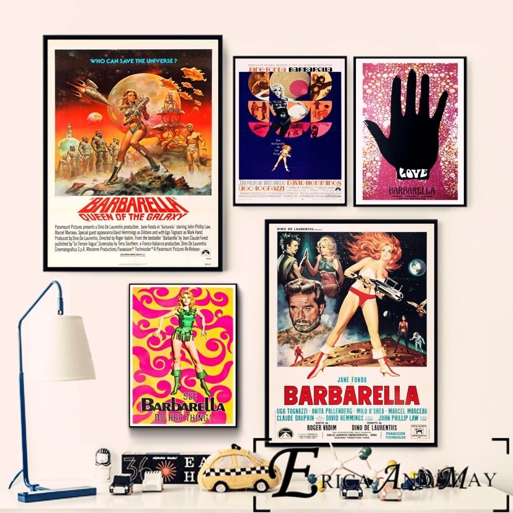 Barbarella Vintage Sci-fi Movie Poster Prints Oil Painting On Canvas ...