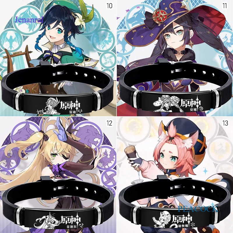 Jenanral Anime Genshin Impact Vision Silica Gel Bracelet God Of Eye ...
