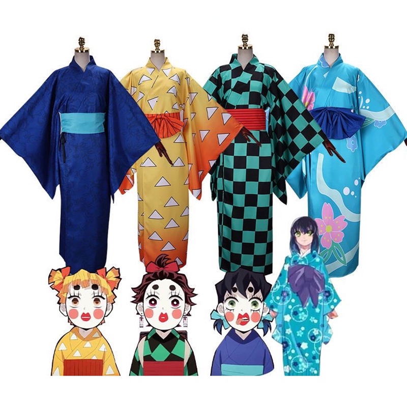 Women Japan Traditional Kimono With Obi Anime Stage Performance Yukata ...