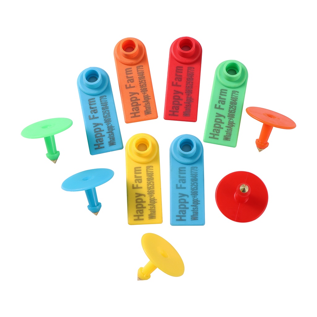 50Pcs DIY Custom Sheep Ear Tag Laser Printing Name Telephone Number ...