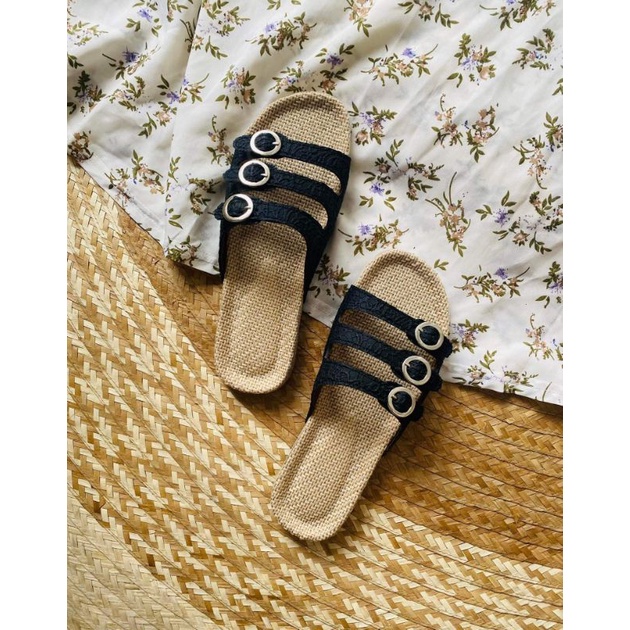 Slip On Native Banig Sole Beach Sandals for WOMEN Adjustable Strap ...