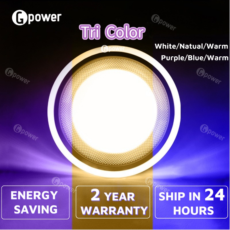 GPower 7W Tri Color LED Pin Ceiling light Ultra-Thin 4 inches Panel ...