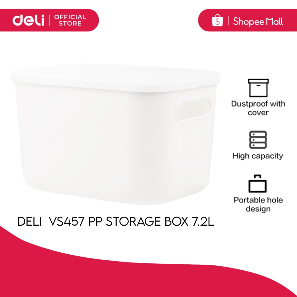 Deli VS457-WH VS PP Storage Box 7.2L White | Shopee Philippines