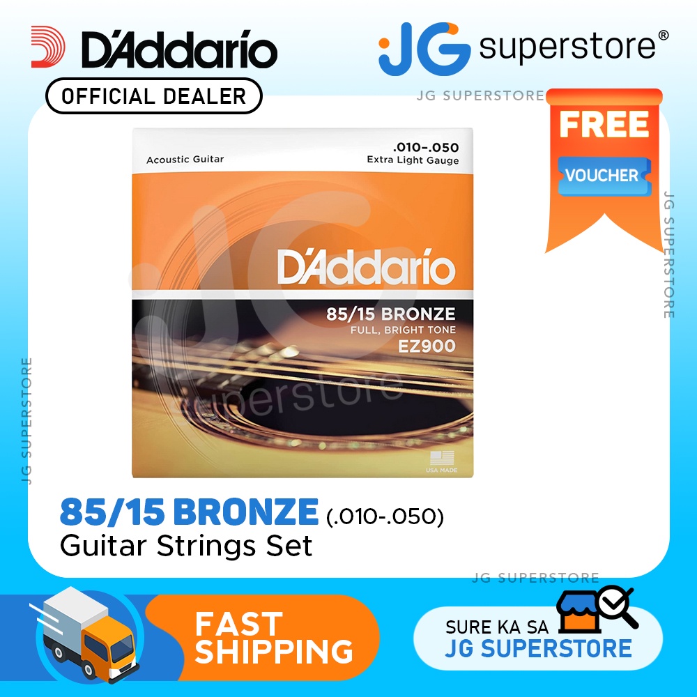 D’Addario 85/15 Bronze 6-String Acoustic Guitar Steel Strings Set ...