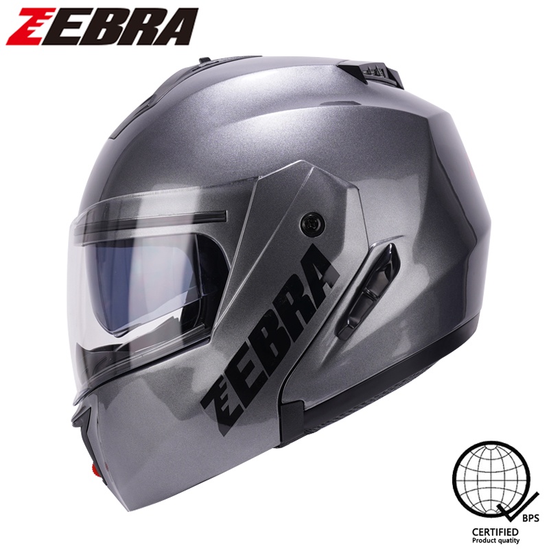 ZEBRA YM-602 PLAIN Men's Modular helmet dual visor helmet for ...