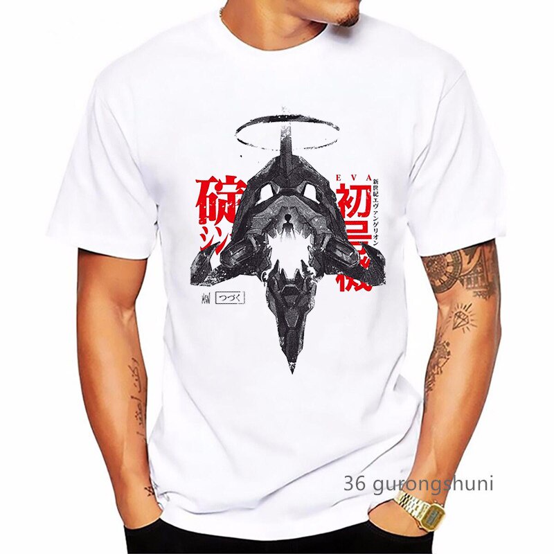 Evangelion T Shirt Eva Shirts Japan Manga Anime Clothes Men T-Shirts ...