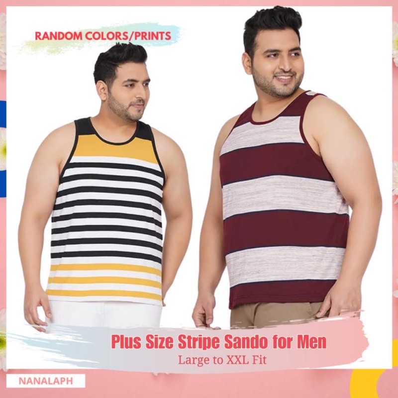 PLUS SIZE Sando Stripes for Men [Large to XXL Fit] - Oriel | Shopee ...