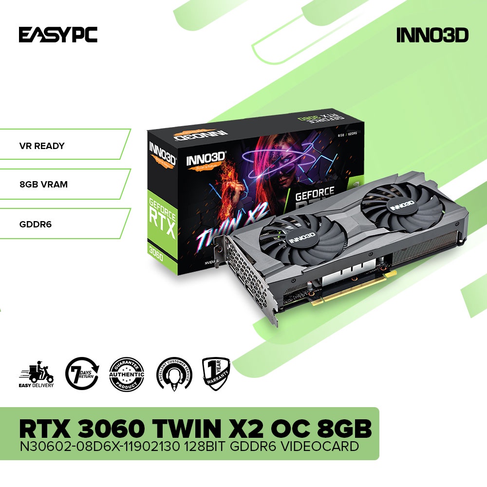 Inno3D RTX 3060 Twin X2 oc 8GB N30602-08D6X-11902130 128bit GDDR6 ...