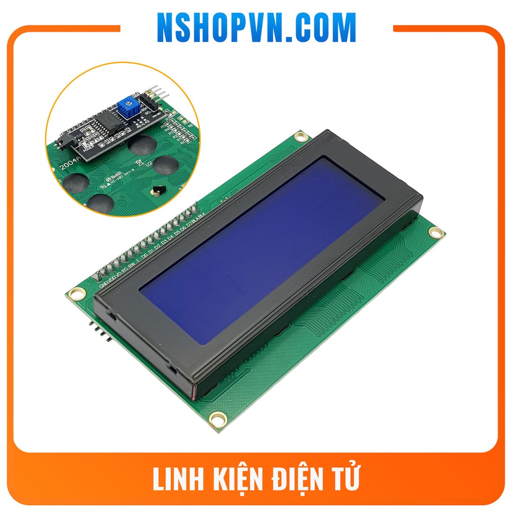 Lcd 2004 Screen With I2C White Text Blue Background For Arduino ...