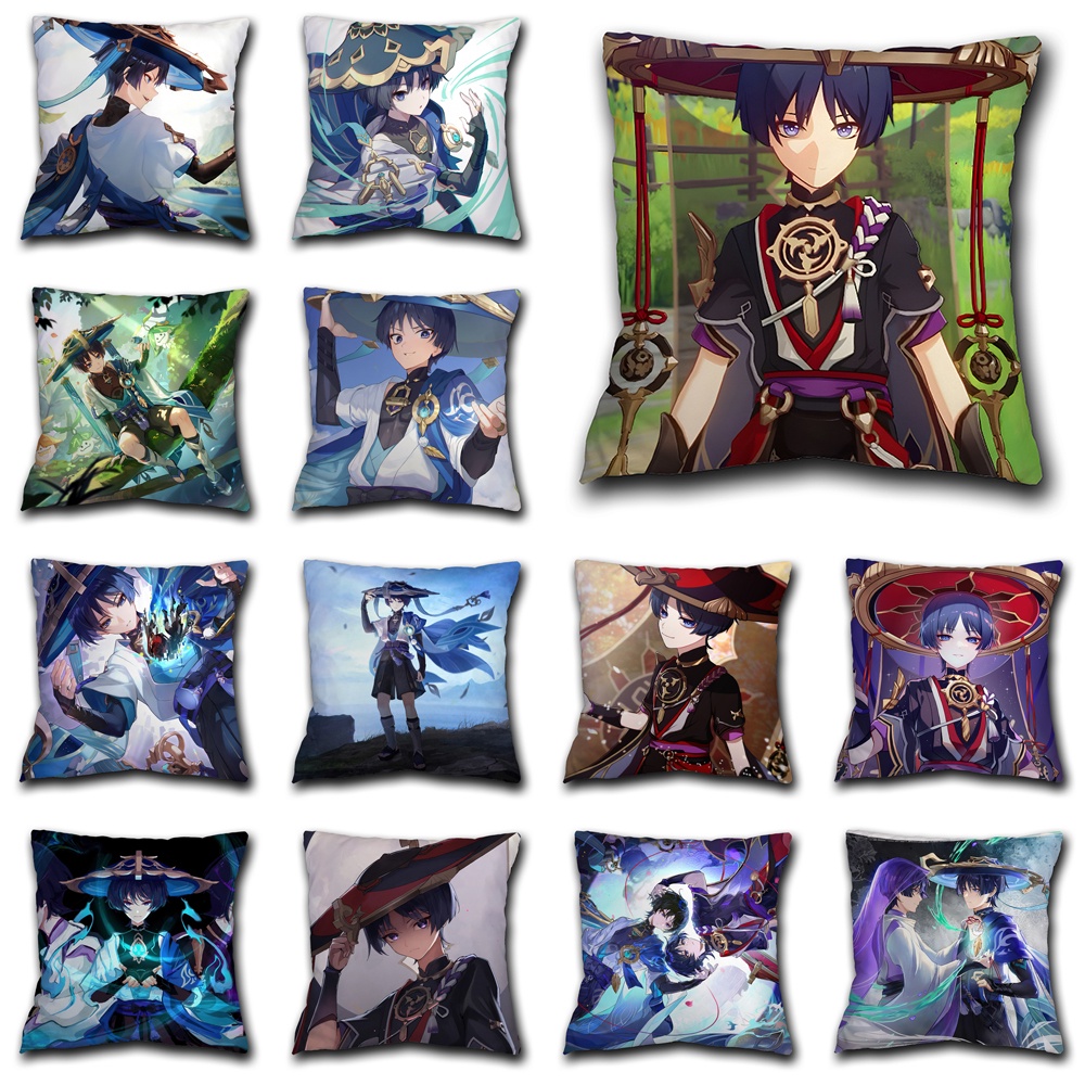 Scaramouche Pillowcase Genshin Impact Wanderer Single Side Polyester ...