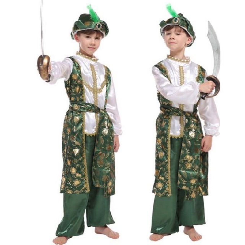 prince Arabian/Aladdin costume for kids(Longsleeve,pants,belt,hat ...
