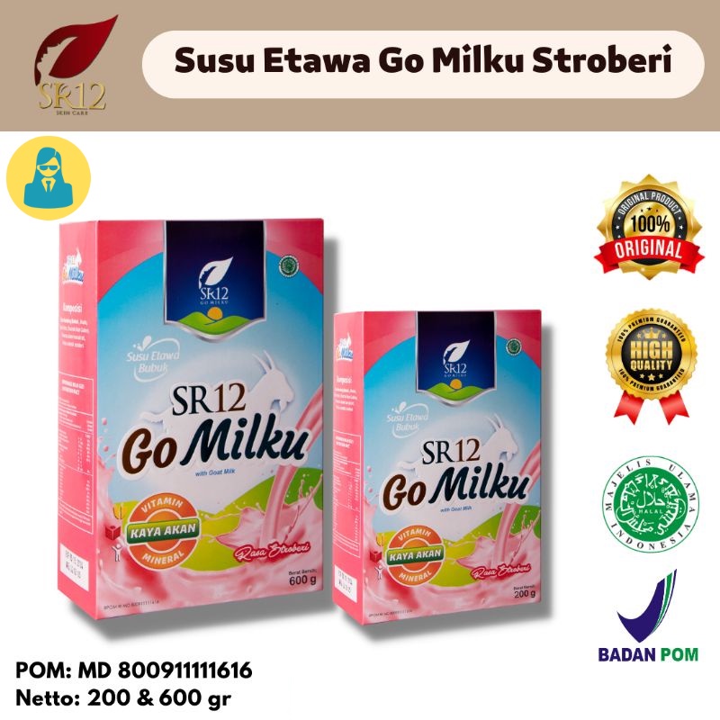 Go Milku Milku sr12 Strawberry Flavor 200gr 600gr Goat Milk Etawa ...