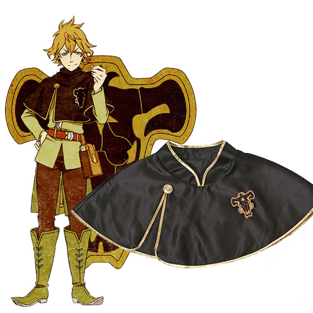 Clover Cloak Black Asta Outfit Black Bull Short Cape Unisex Costume ...